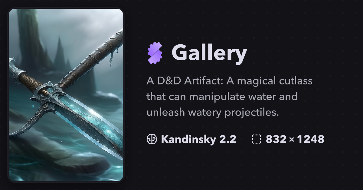 "A D&D Artifact: A magical cutlass tha..." | Gallery | Stablecog