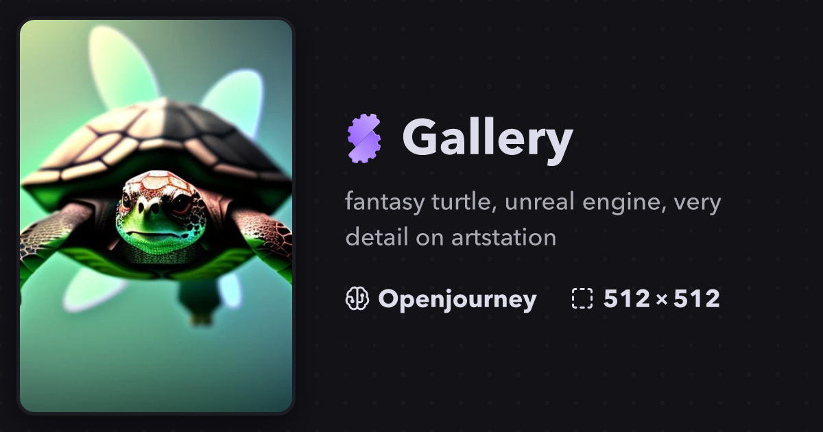 "fantasy turtle, unreal engine, very d..." | Gallery | Stablecog