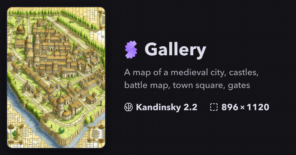 "A map of a medieval city, castles, battl..." | Gallery | Stablecog