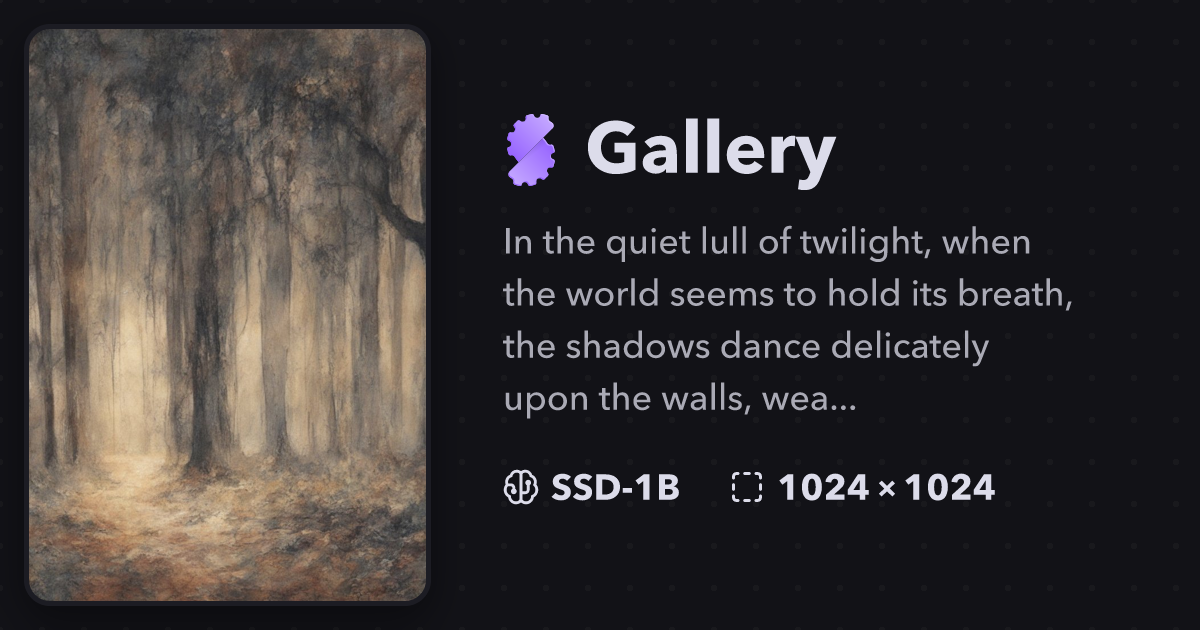 "In the quiet lull of twilight, when t..." | Gallery | Stablecog