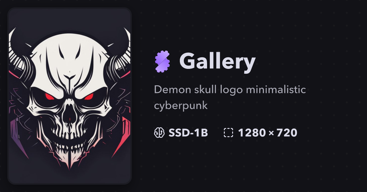 "Demon skull logo minimalistic cyberpunk" | Gallery | Stablecog