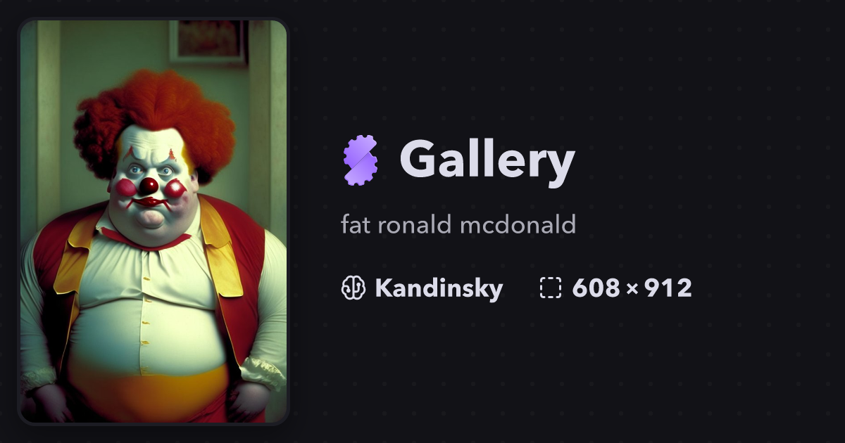 "fat ronald mcdonald" | Gallery | Stablecog