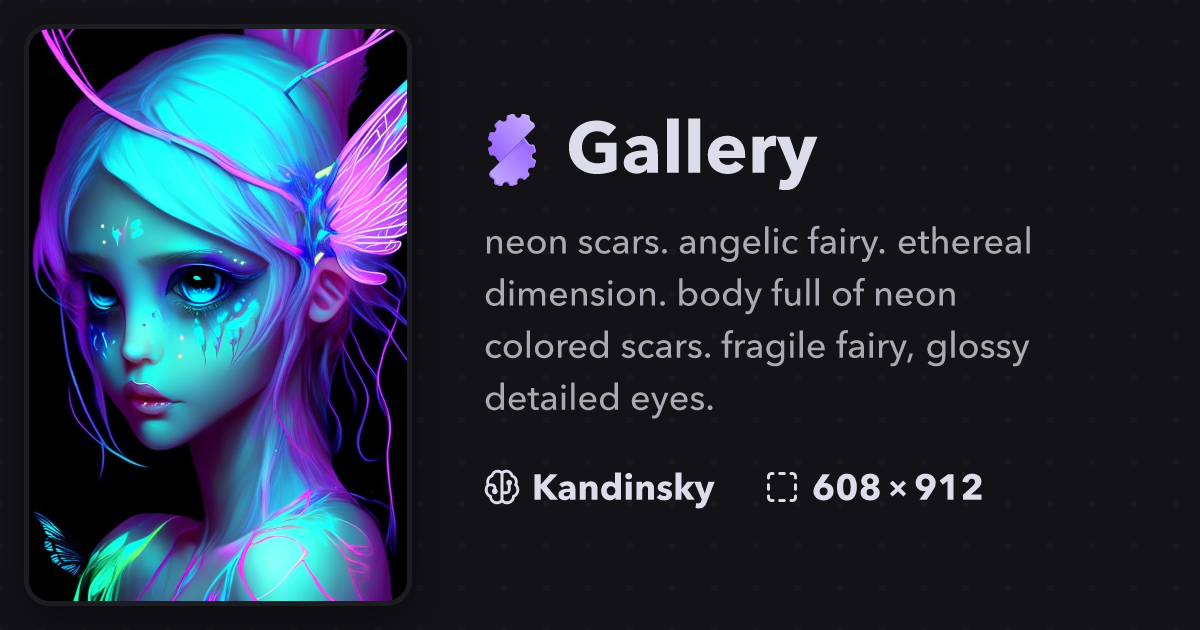 "neon scars. angelic fairy. ethereal dime..." | Gallery | Stablecog