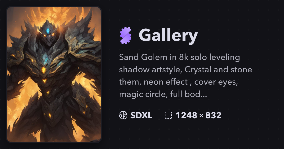 "Sand Golem in 8k solo leveling shadow..." | Gallery | Stablecog