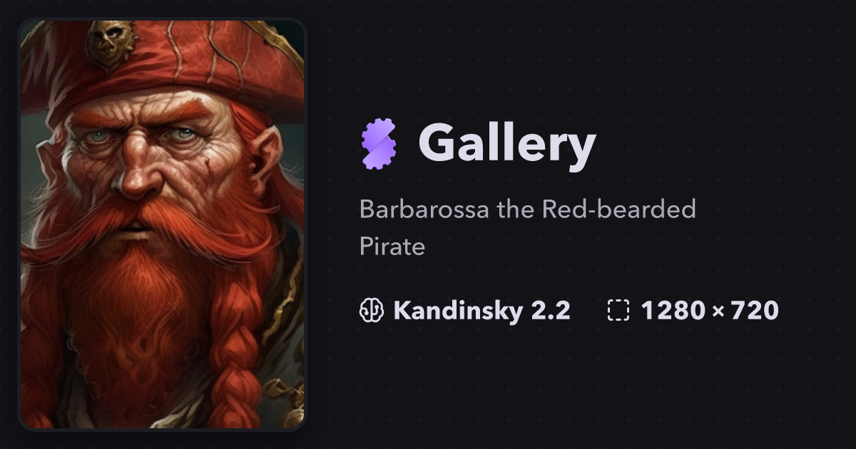 "Barbarossa the Red-bearded Pirate" | Gallery | Stablecog
