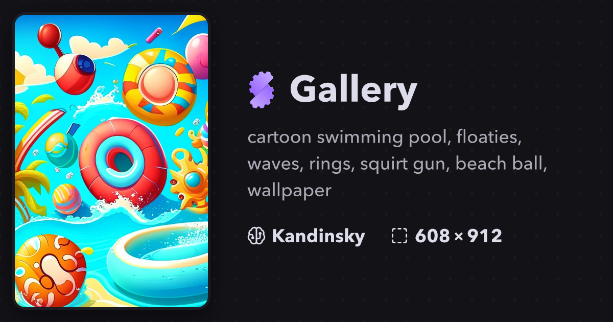 "cartoon swimming pool, floaties, wave..." | Gallery | Stablecog