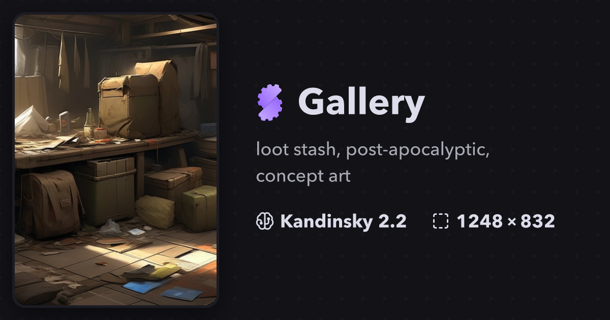 "loot stash, post-apocalyptic, concept..." | Gallery | Stablecog