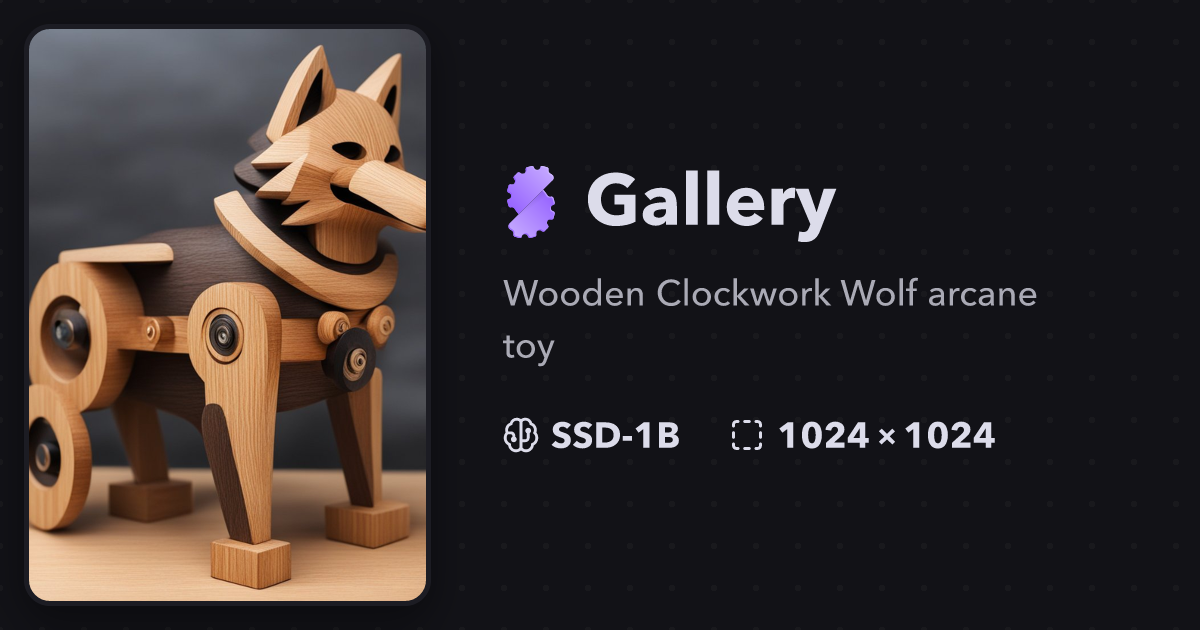 "Wooden Clockwork Wolf arcane toy" | Gallery | Stablecog