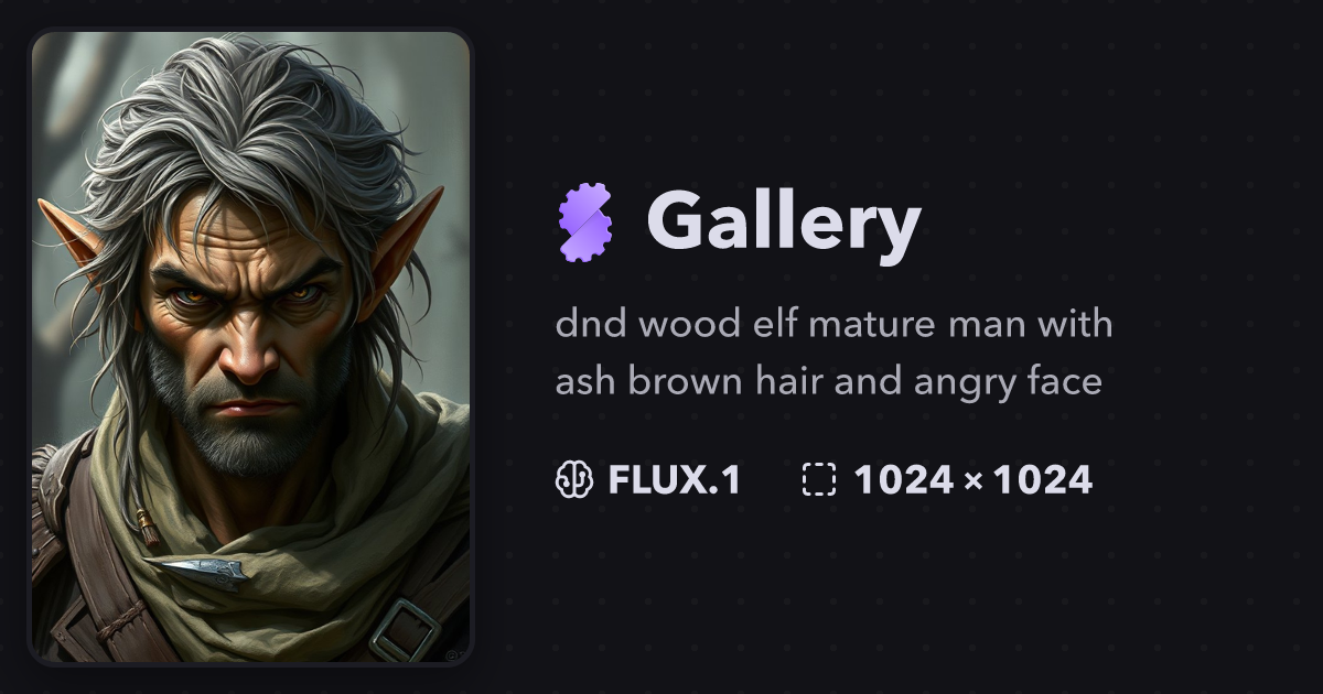 "dnd wood elf mature man with ash brow..." | Gallery | Stablecog