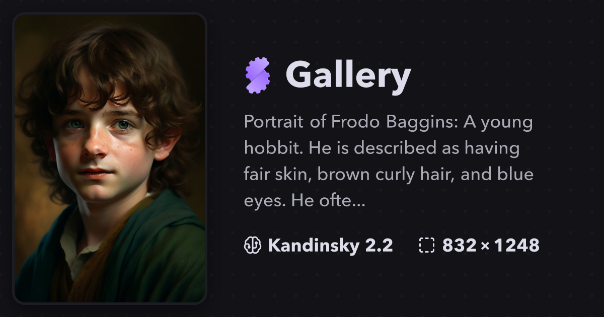 "Portrait of Frodo Baggins: A young ho..." | Gallery | Stablecog