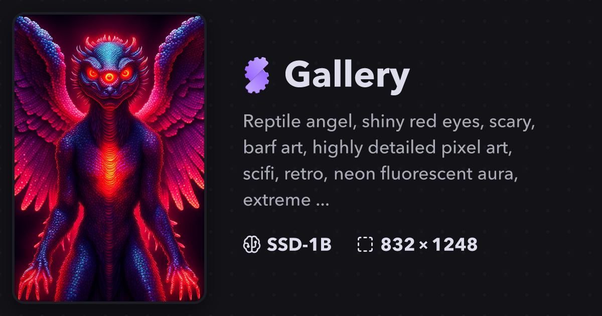 Reptile angel, shiny red eyes, scary, barf art, hi... | Gallery