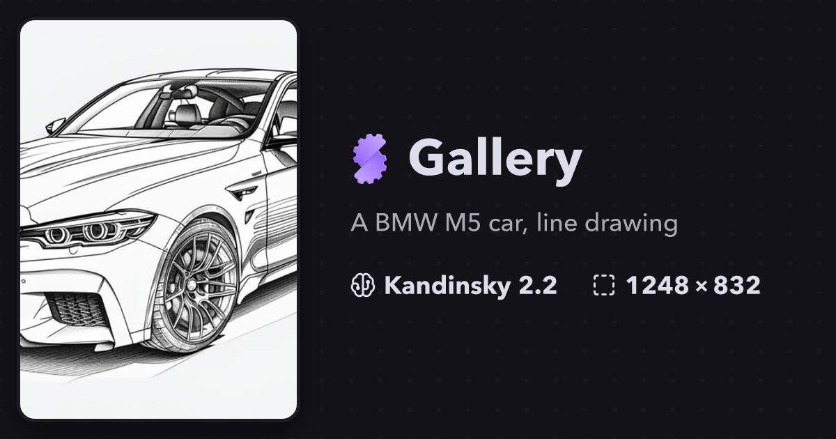 "A BMW M5 car, line drawing" | Gallery | Stablecog