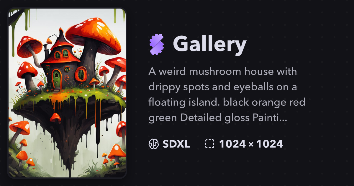 "A weird mushroom house with drippy sp..." | Gallery | Stablecog
