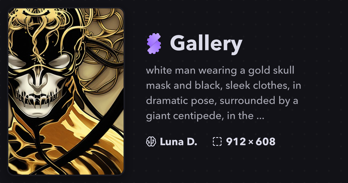 "white man wearing a gold skull mask and ..." | Gallery | Stablecog