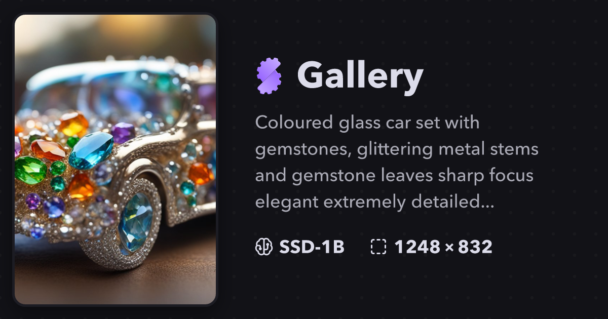 "Coloured glass car set with gemstones..." | Gallery | Stablecog