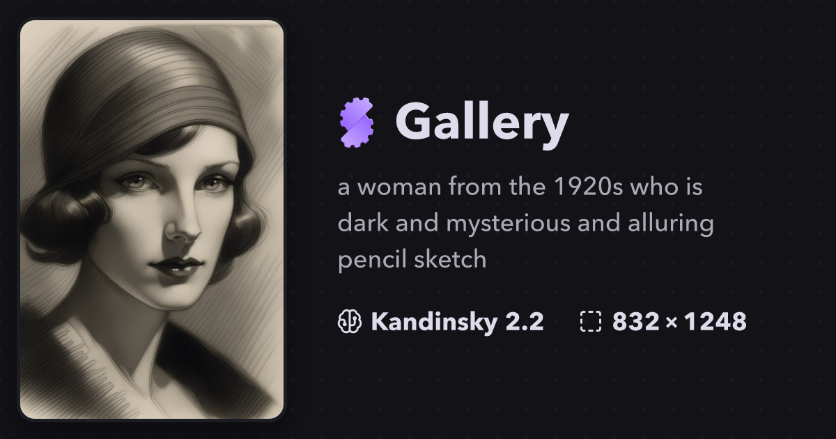 "a woman from the 1920s who is dark an..." | Gallery | Stablecog