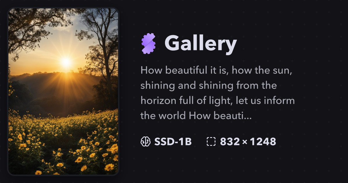 "How beautiful it is, how the sun, shi..." | Gallery | Stablecog