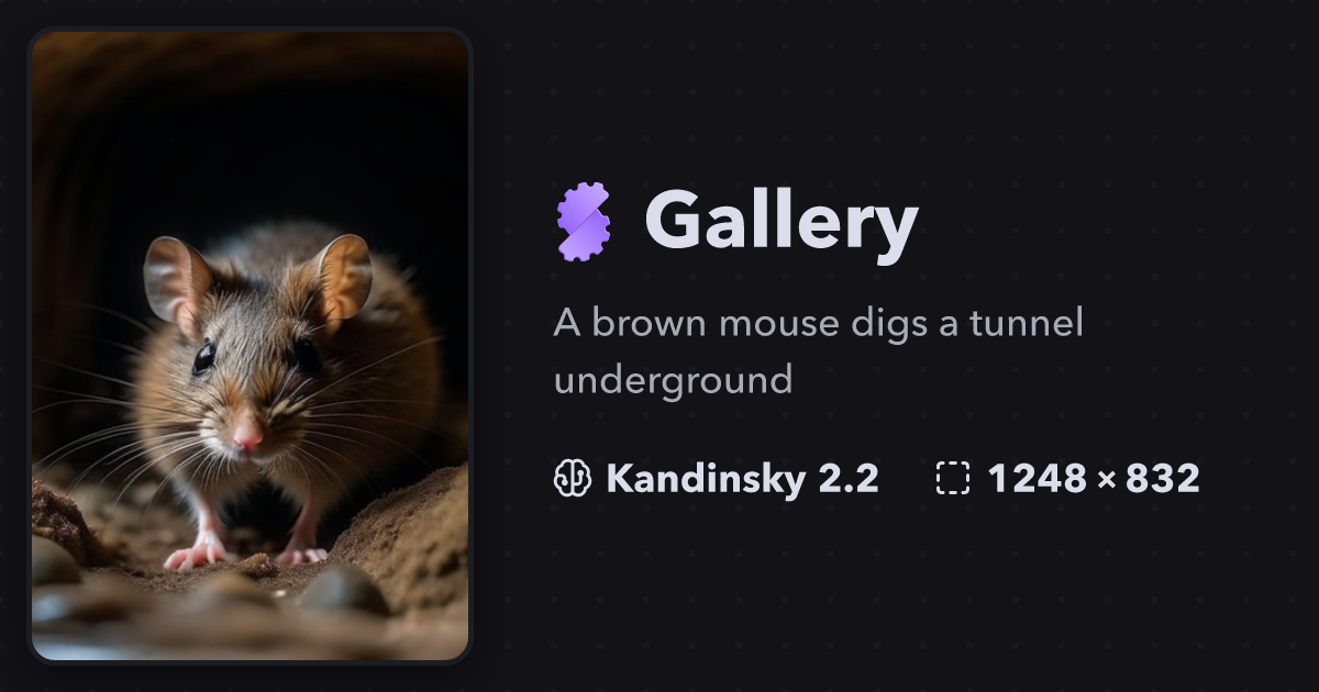 "A brown mouse digs a tunnel underground" | Gallery | Stablecog