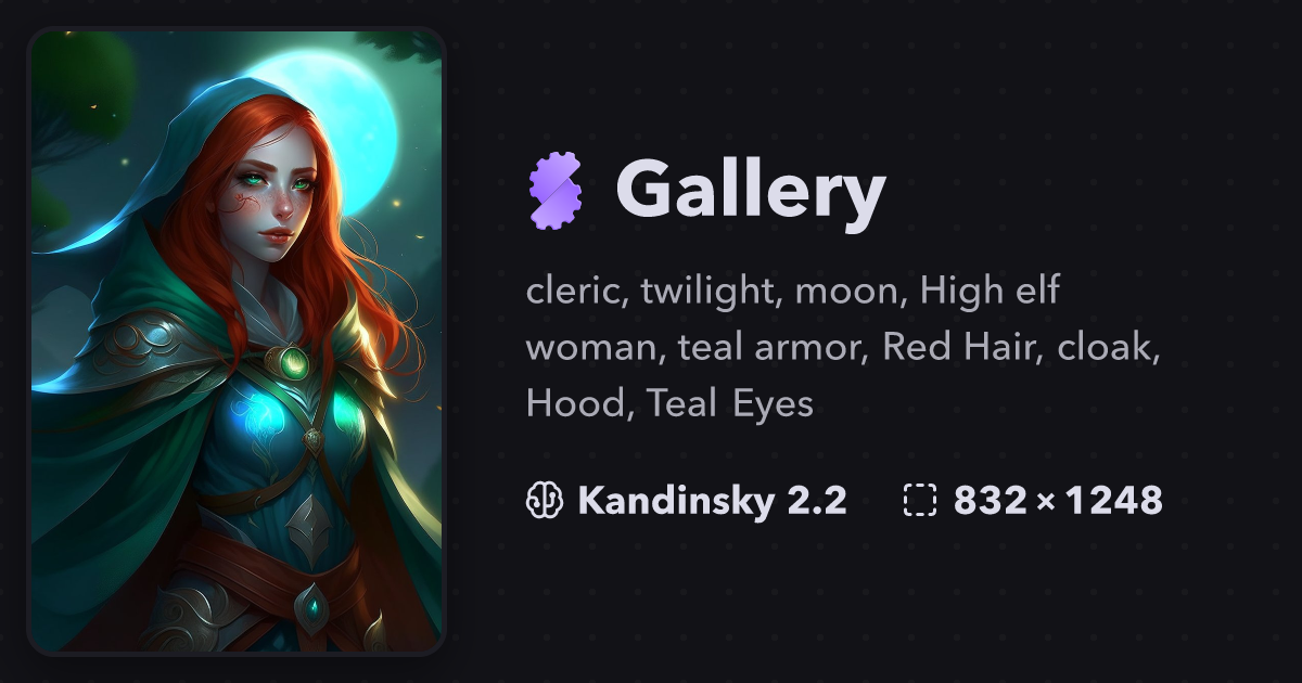 Cleric, twilight, moon, High elf woman, teal armor... | Gallery