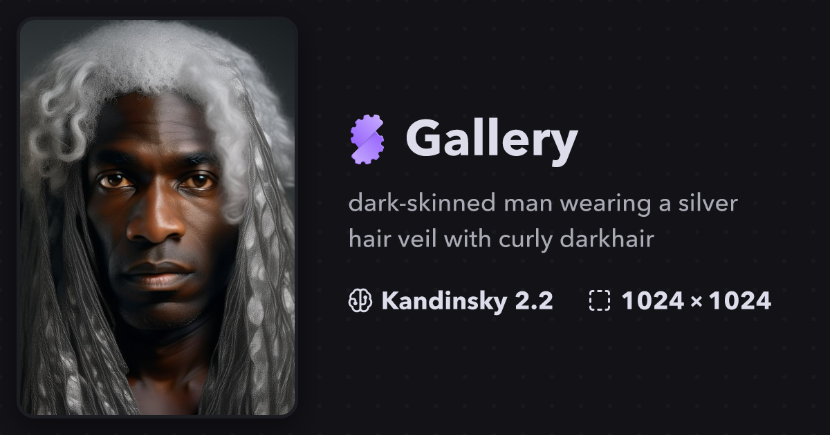"dark-skinned man wearing a silver hai..." | Gallery | Stablecog