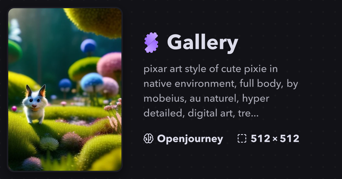 "pixar art style of cute pixie in nati..." | Gallery | Stablecog