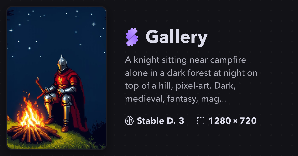 "A knight sitting near campfire alone ..." | Gallery | Stablecog