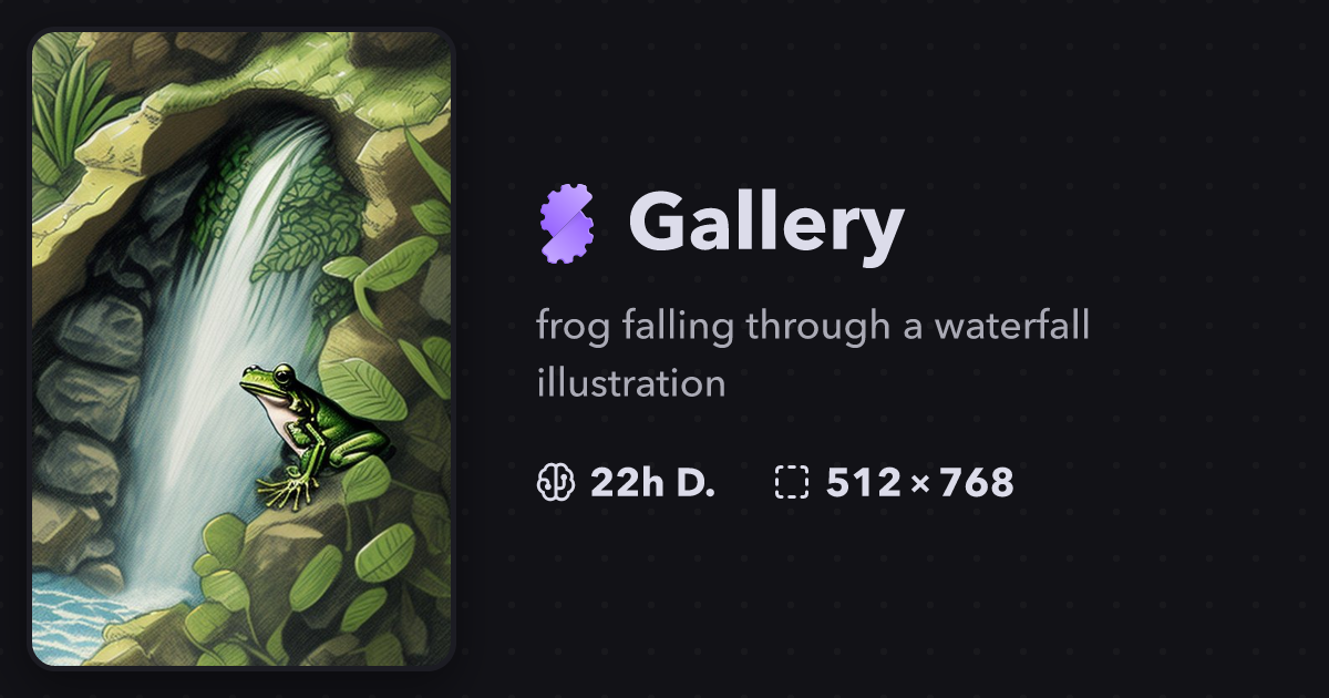 "frog falling through a waterfall illu..." | Gallery | Stablecog