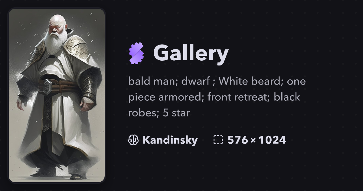 "bald man; dwarf ; White beard; one pi..." | Gallery | Stablecog