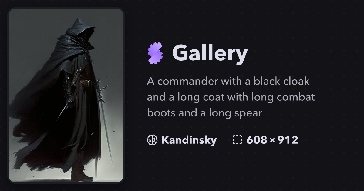 "A commander with a black cloak and a ..." | Gallery | Stablecog