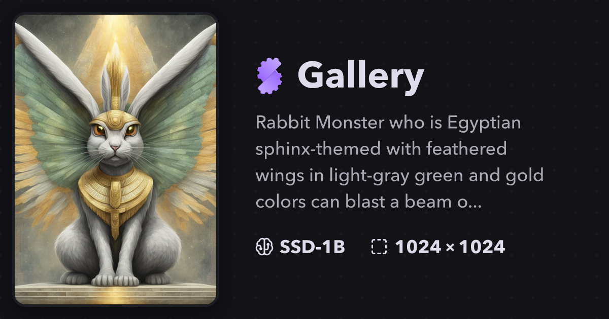"Rabbit Monster who is Egyptian sphinx..." | Gallery | Stablecog
