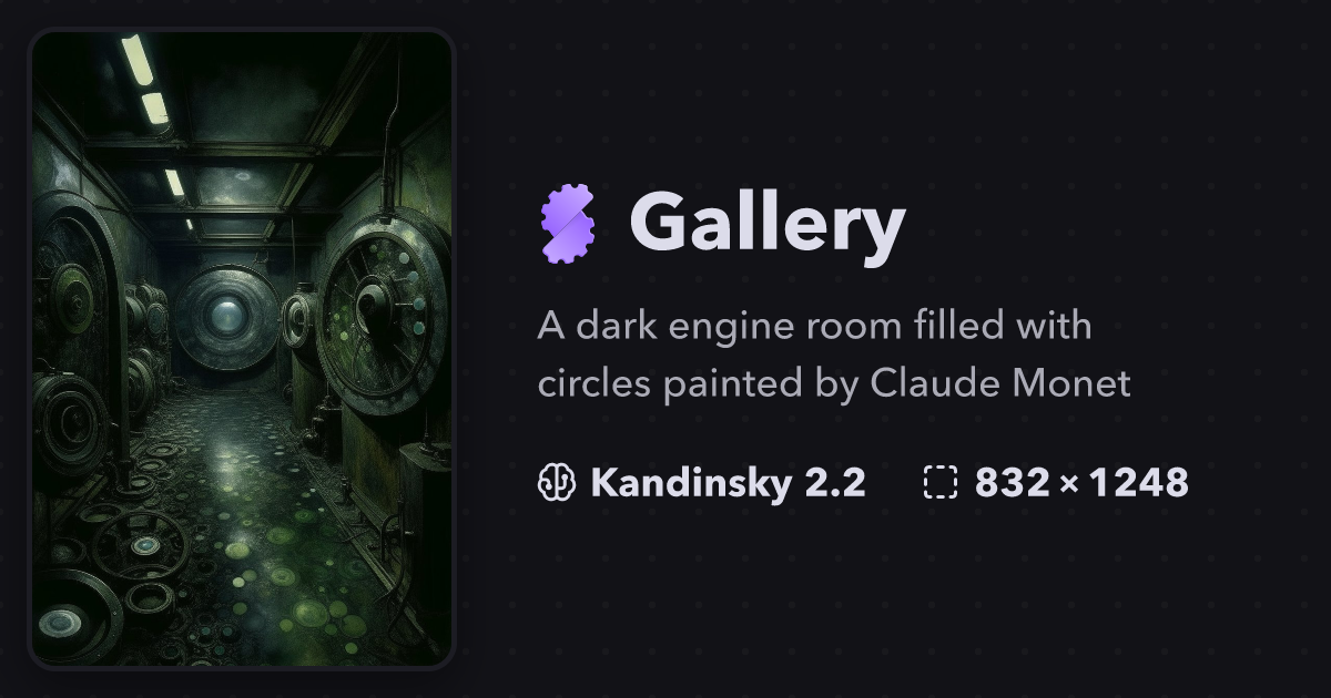 "A dark engine room filled with circle..." | Gallery | Stablecog