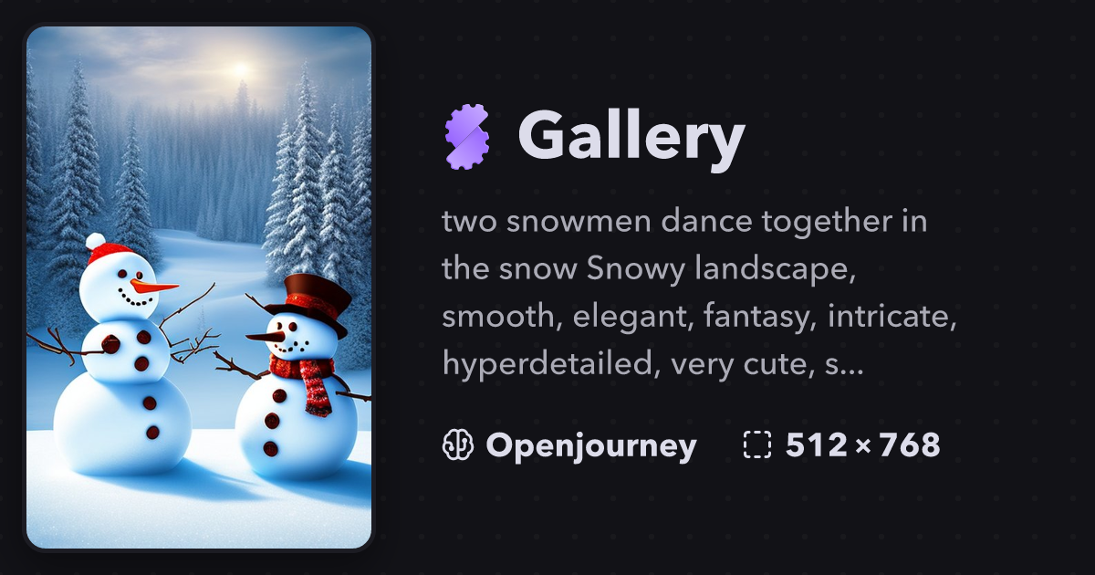 "two snowmen dance together in the sno..." | Gallery | Stablecog