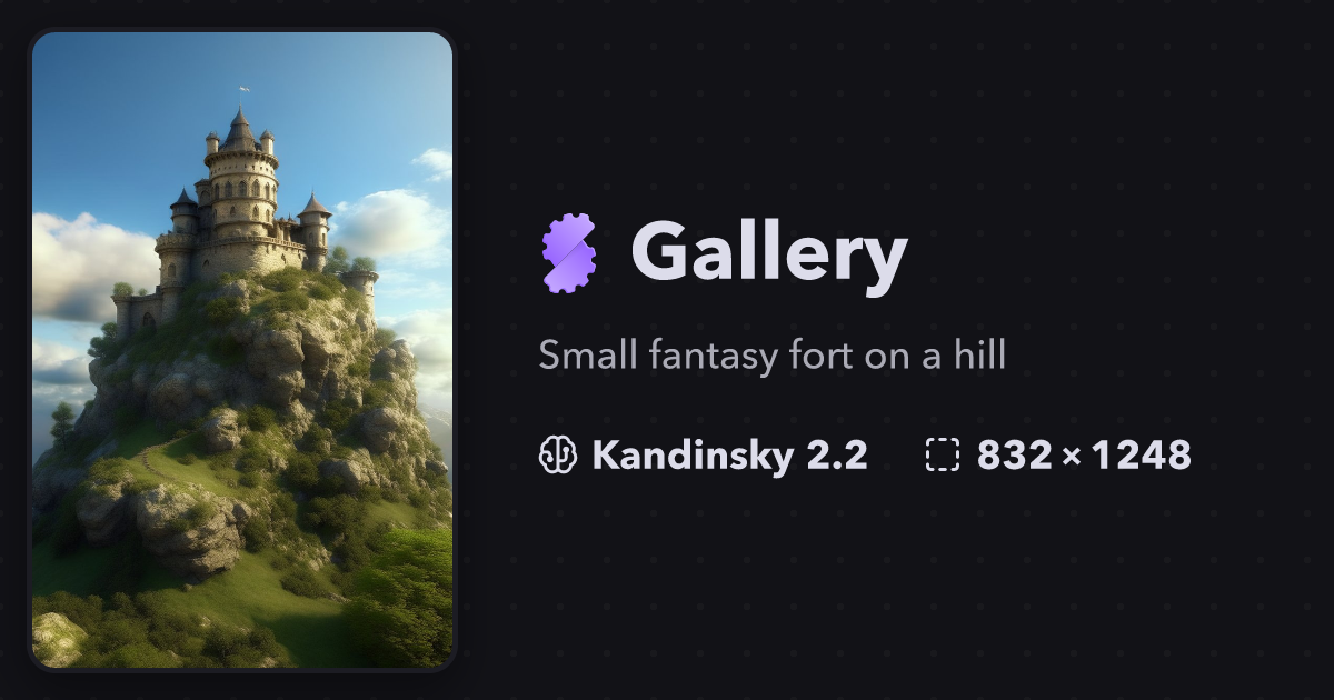 "Small fantasy fort on a hill" | Gallery | Stablecog