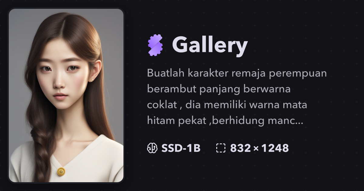 "Buatlah karakter remaja perempuan ber..." | Gallery | Stablecog