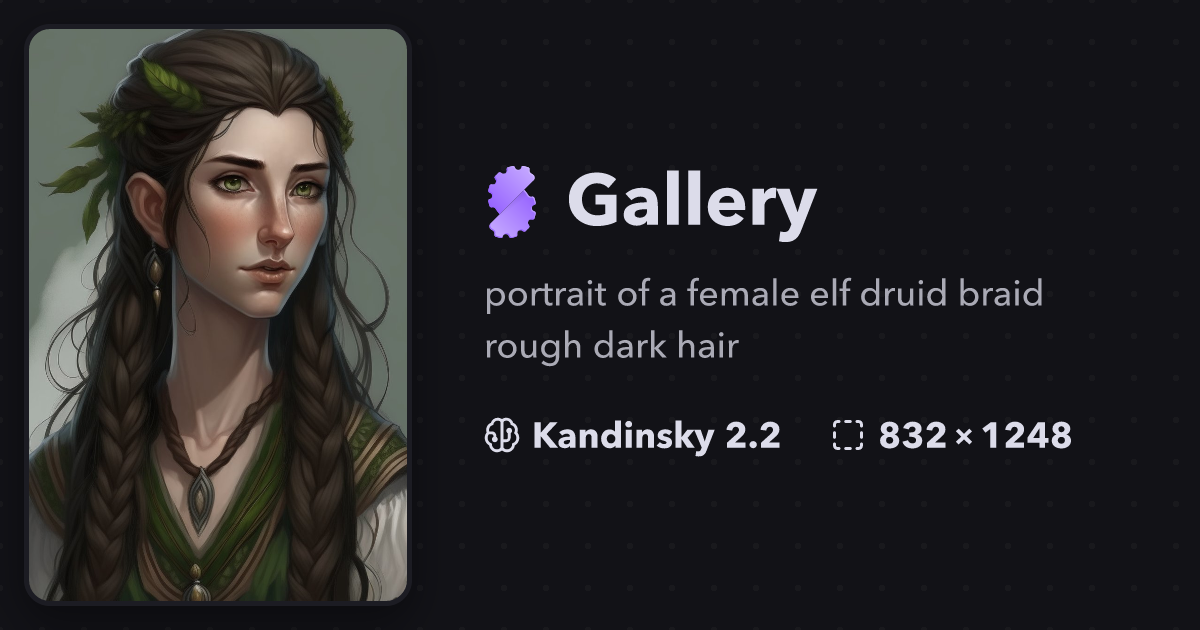 "portrait of a female elf druid braid ..." | Gallery | Stablecog
