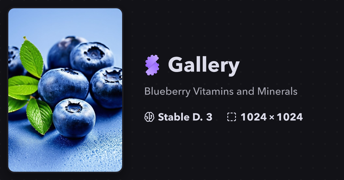 "Blueberry Vitamins and Minerals" | Gallery | Stablecog