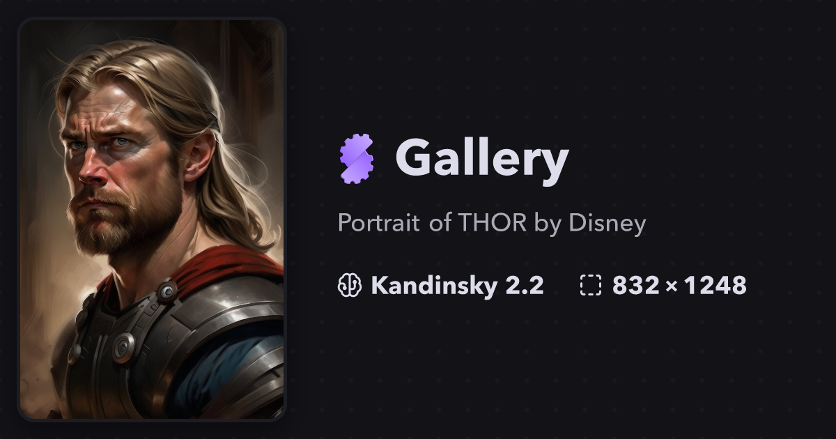 "Portrait of THOR by Disney" | Gallery | Stablecog