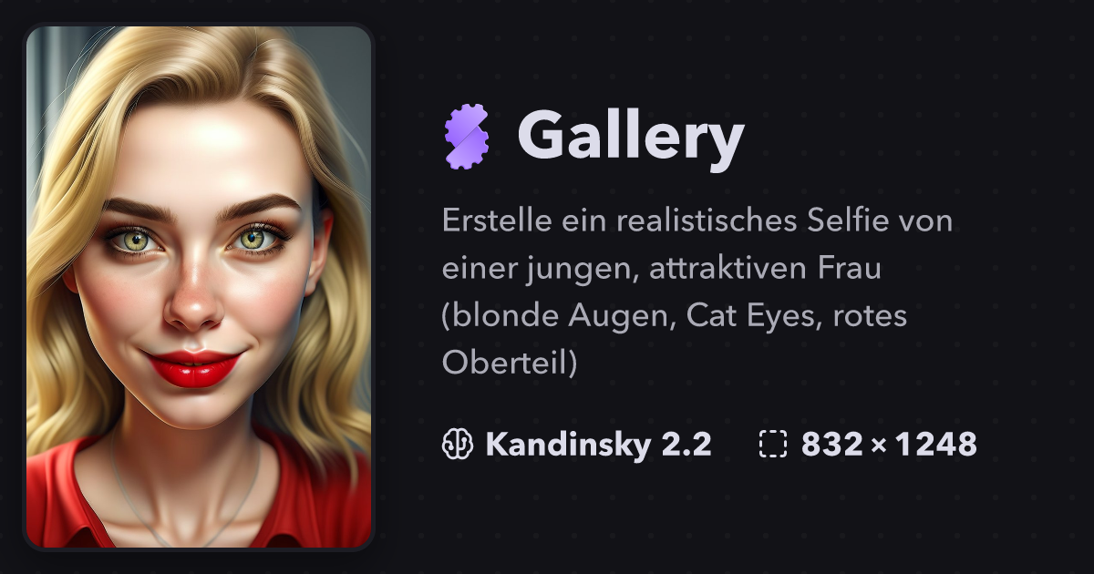 "Erstelle ein realistisches Selfie von..." | Gallery | Stablecog