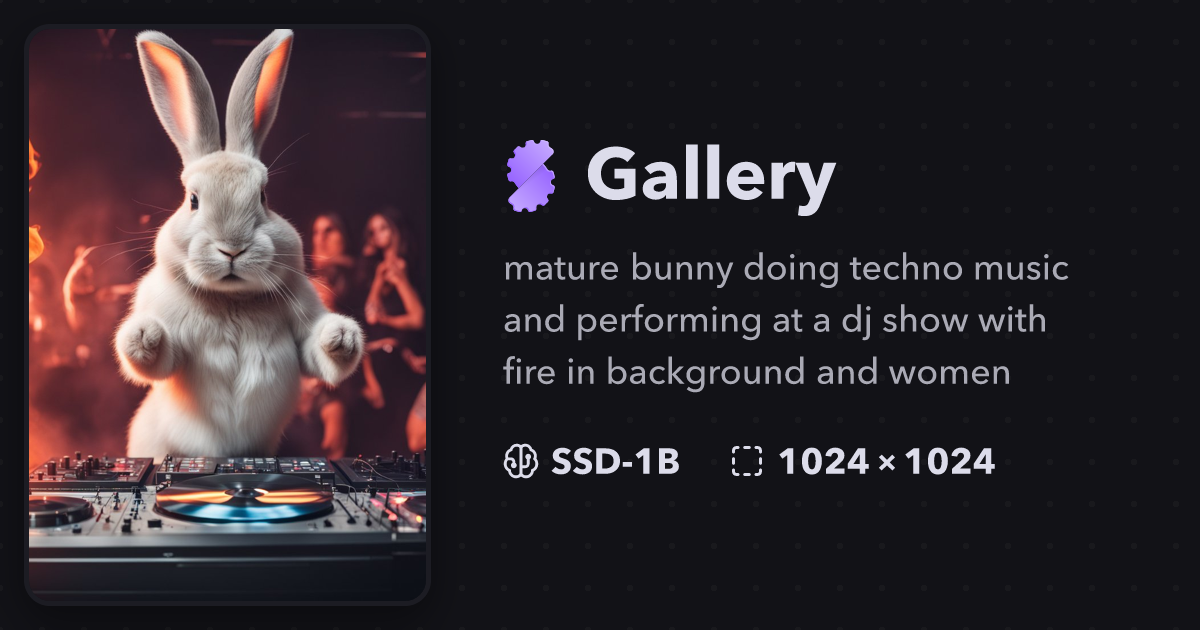 "mature bunny doing techno music and perf..." | Gallery | Stablecog