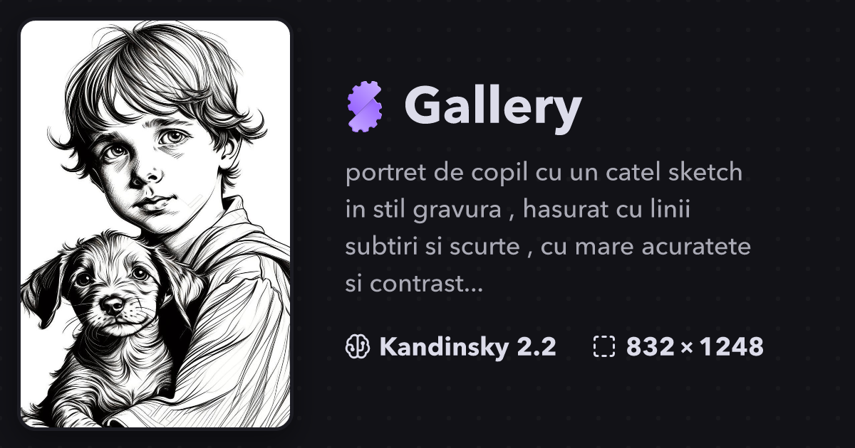 "portret de copil cu un catel sketch i..." | Gallery | Stablecog