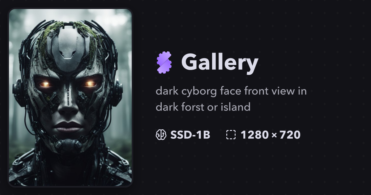 "dark cyborg face front view in dark f..." | Gallery | Stablecog