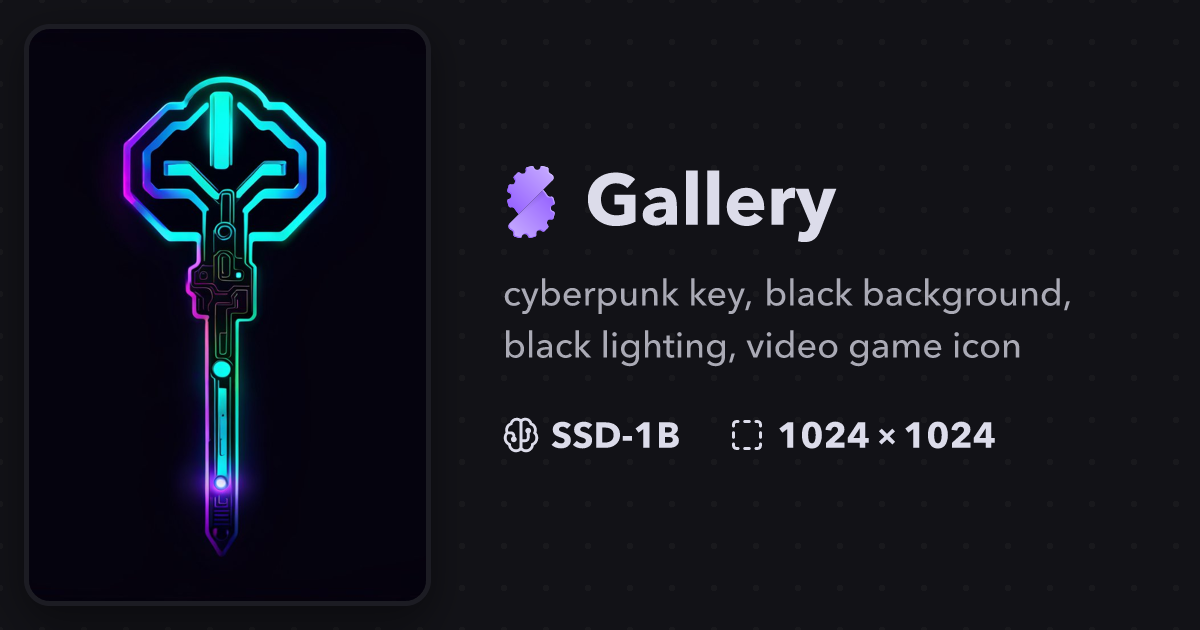 "cyberpunk key, black background, blac..." | Gallery | Stablecog