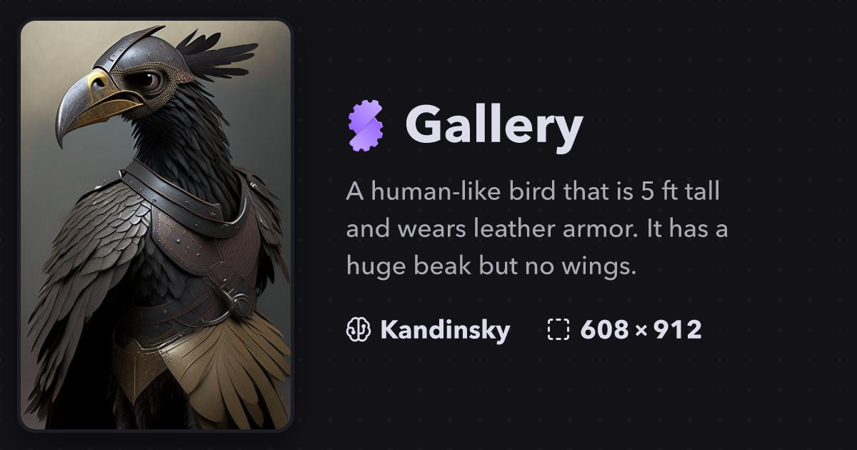 "A human-like bird that is 5 ft tall a..." | Gallery | Stablecog