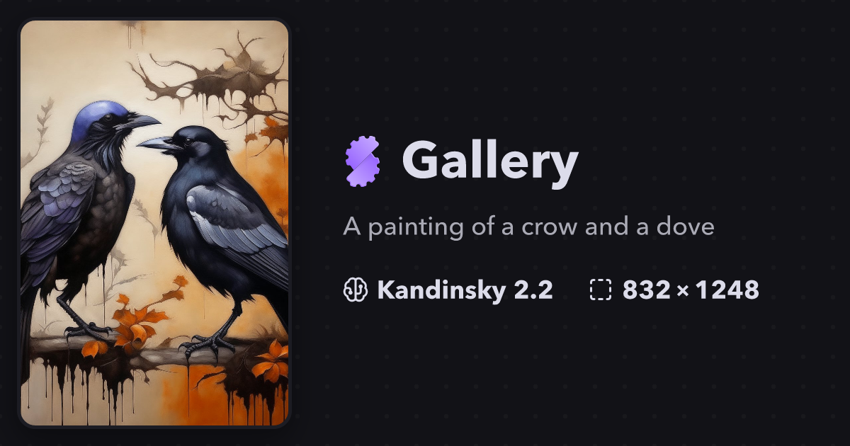 "A painting of a crow and a dove" | Gallery | Stablecog