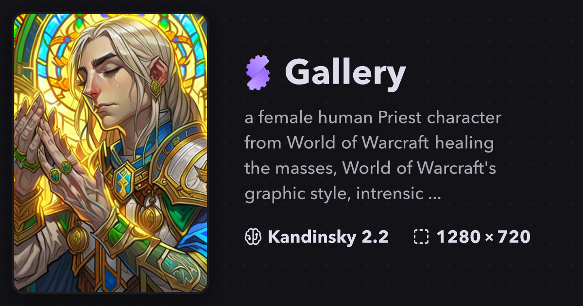"a female human Priest character from ..." | Gallery | Stablecog