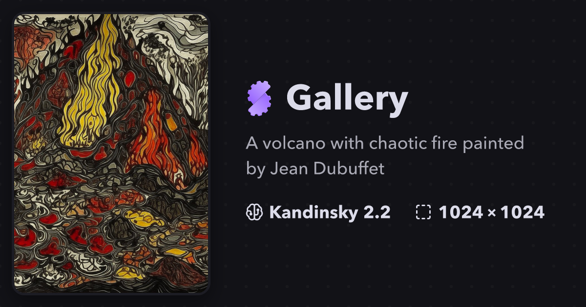 "A volcano with chaotic fire painted b..." | Gallery | Stablecog