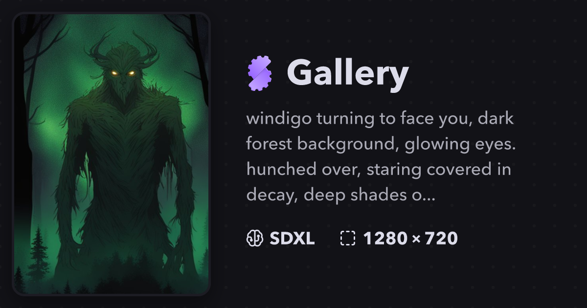 "windigo turning to face you, dark for..." | Gallery | Stablecog
