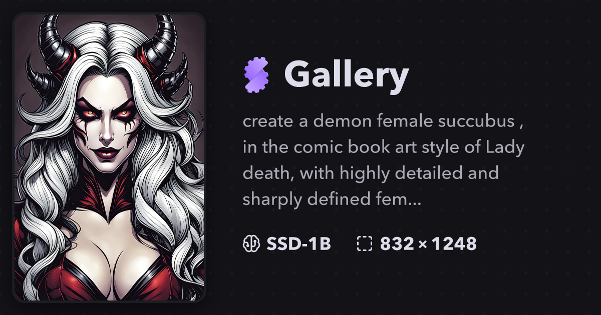 "create a demon female succubus , in t..." | Gallery | Stablecog