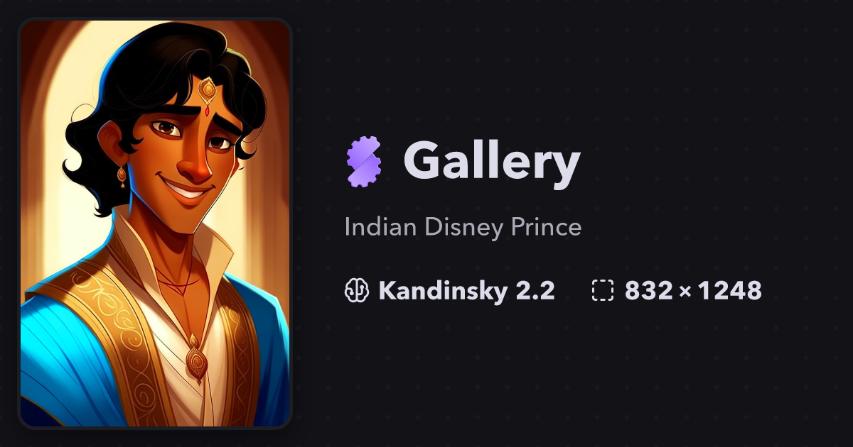 "Indian Disney Prince" | Gallery | Stablecog