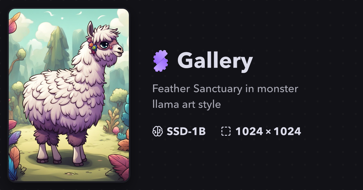 "Feather Sanctuary in monster llama ar..." | Gallery | Stablecog